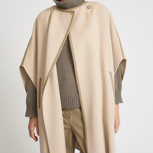 Double-sided cashmere blend cape - Beige - Yves Salomon Double-sided cashmere blend cape - Beige - Yves Salomon
