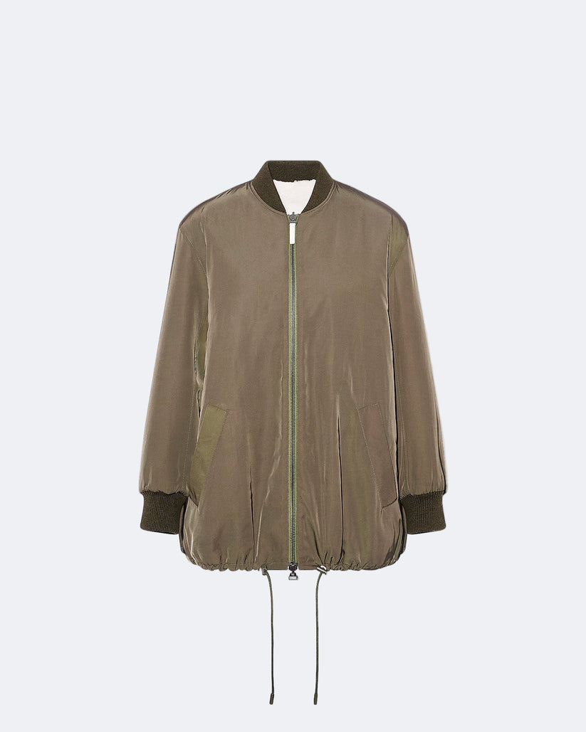 Winter sale -Long varsity jacket in shearling reversible technical ...