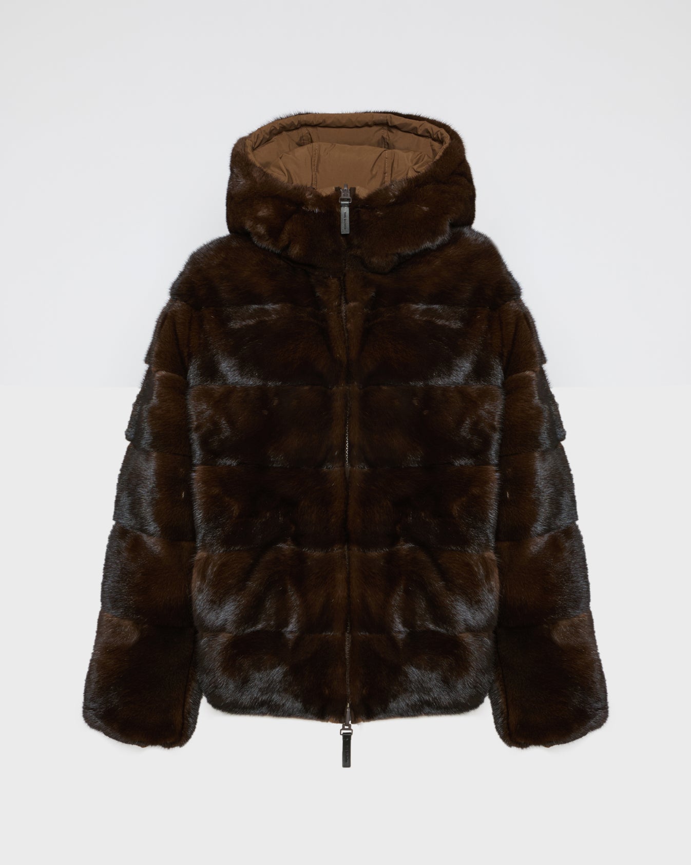 Winter sale -Reversible down jacket in mink fur-brown – Yves Salomon
